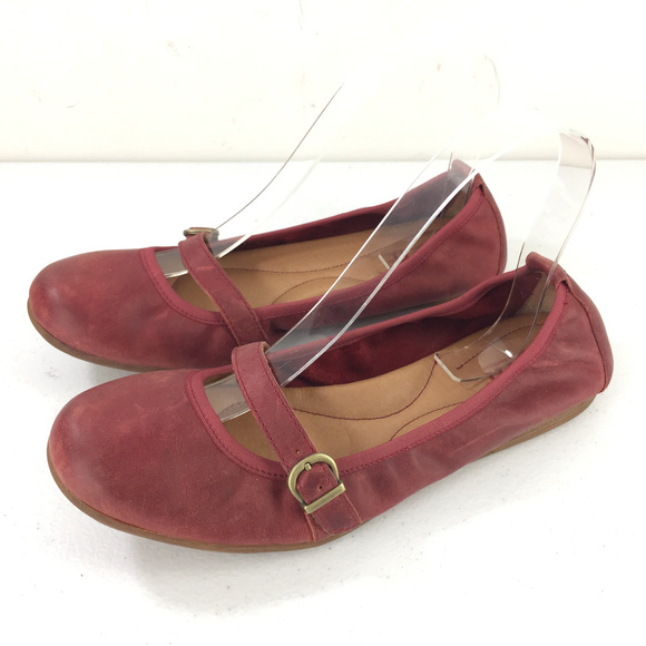 Born | Shoes | Born Red Leather Ballet Flat Mary Jane 75 M | Poshmark